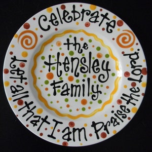 10 Ceramic Personalized Family Celebration Plate With Bible Verse - Etsy