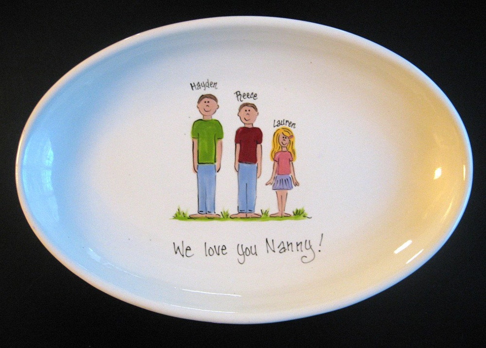 Personalized Family Platter - Handpainted 13 Inch Oval Family Platter ...