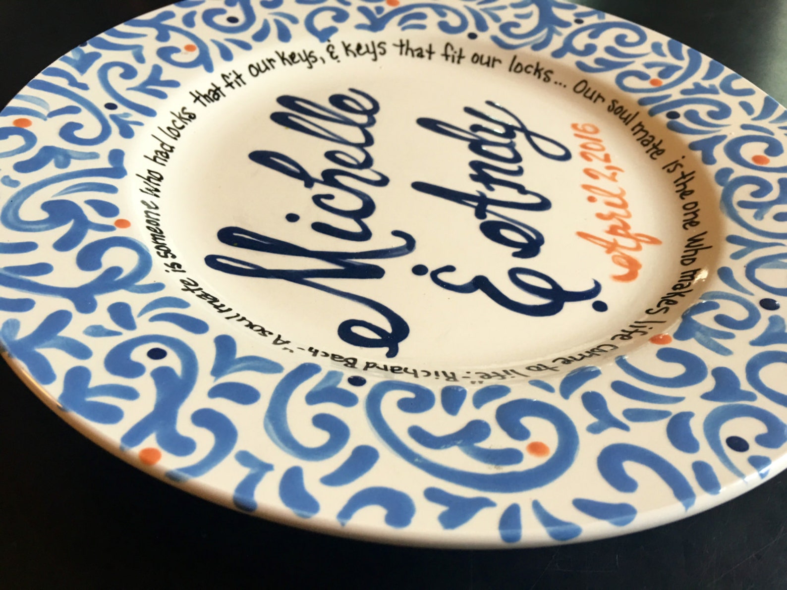 Personalized Monogrammed Plate Wedding Gift - Etsy