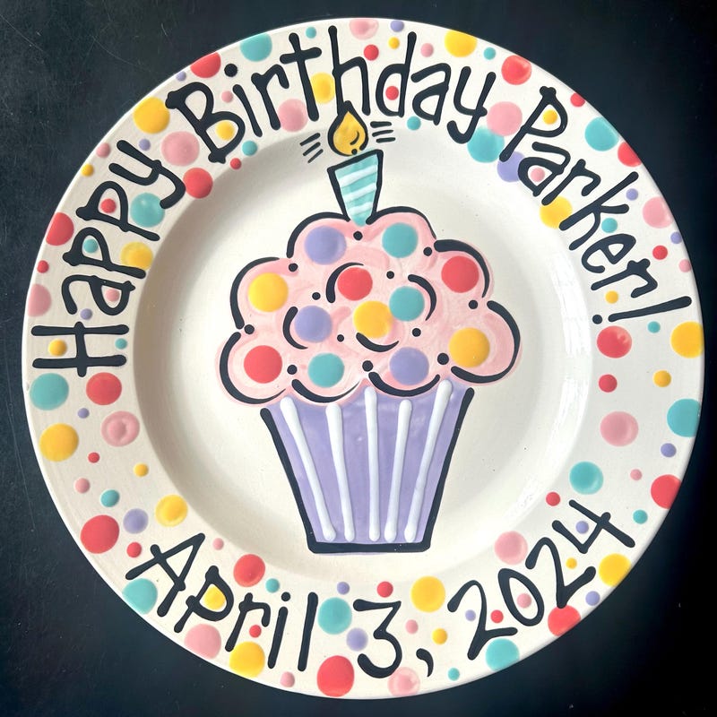 Happy Birthday Plate - Etsy