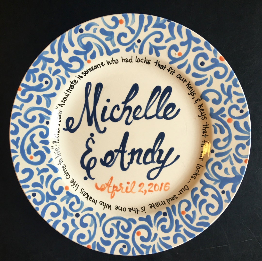 Personalized Monogrammed Plate - Wedding Gift - Etsy