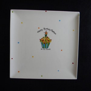 Hand Painted 10.25" SQUARE Ceramic Custom Plate Painted According to ...