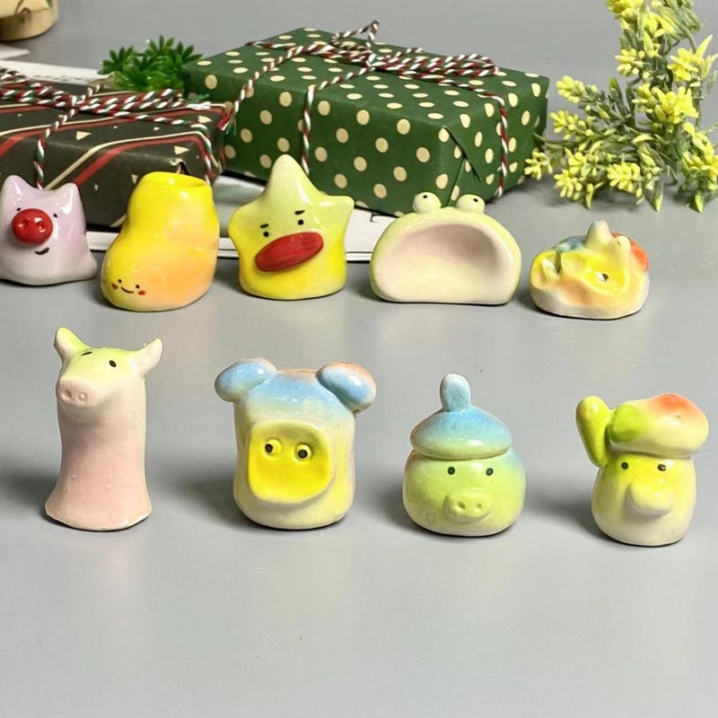 Mini Ceramic Animals - Etsy