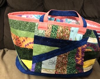 Patchwork Tote Bag, Crazy Quilt Tote Bag, Zipper Tote Bag - Etsy