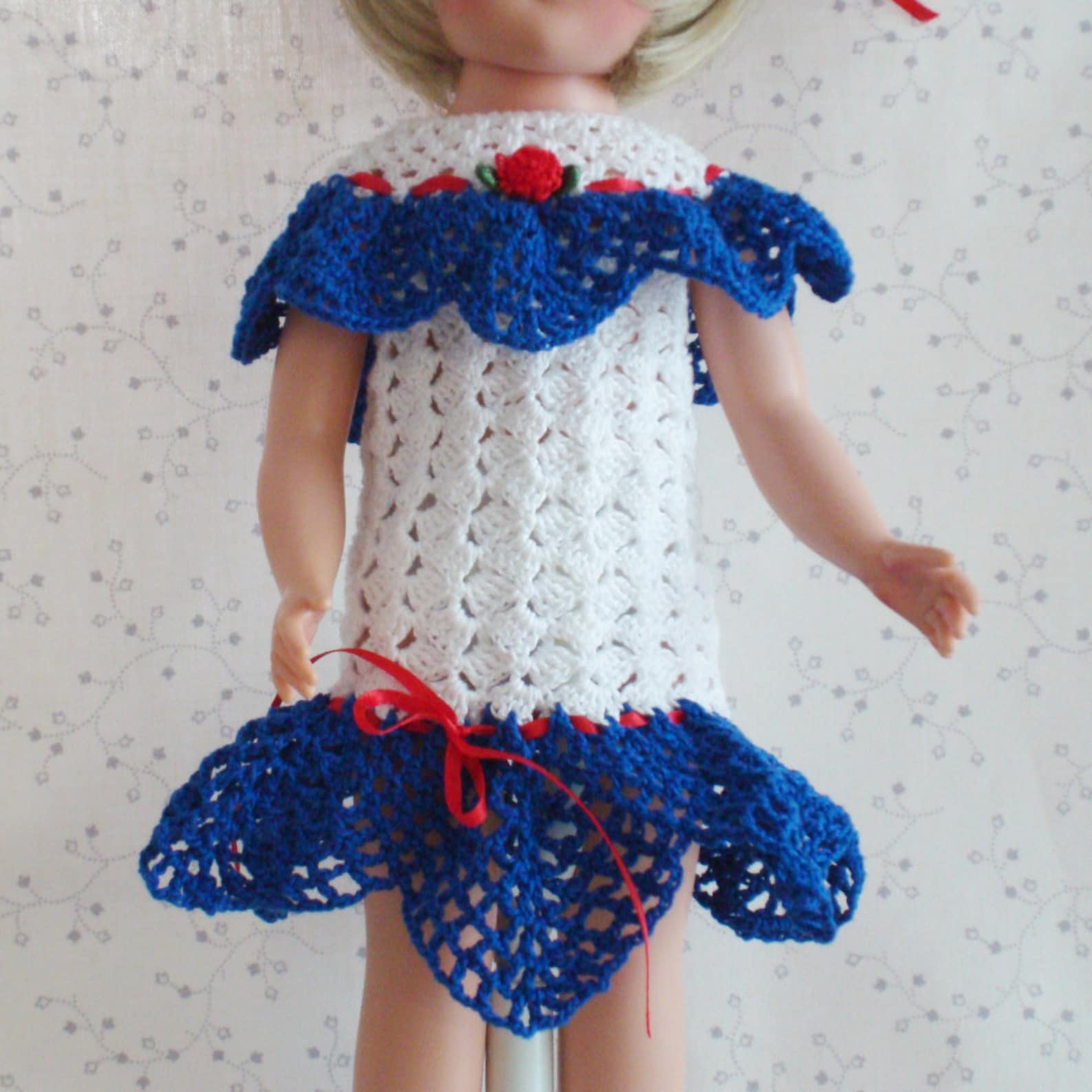 Crochet Pattern for 14 Inch Dolls-handkerchief Hem Dress - Etsy
