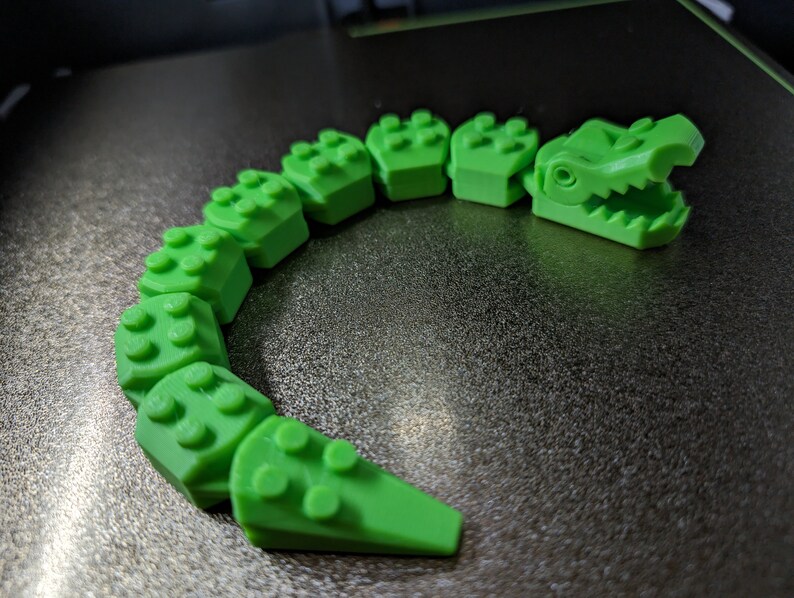 Lego Compatible Flexible Articulating Dragon Custom 3D Printed Building ...
