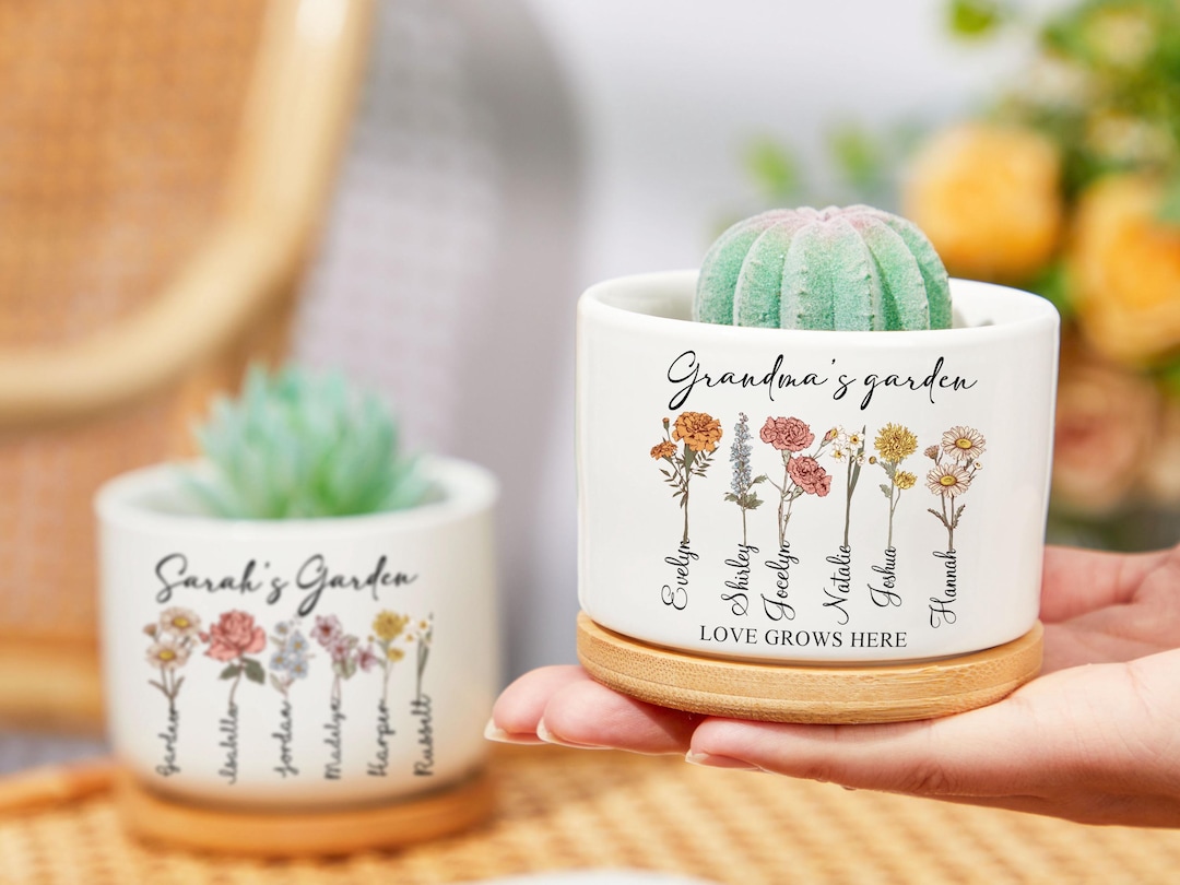 Custom Grandma's Garden Mini Plant Pot,gifts for Mom,personalized Birth ...