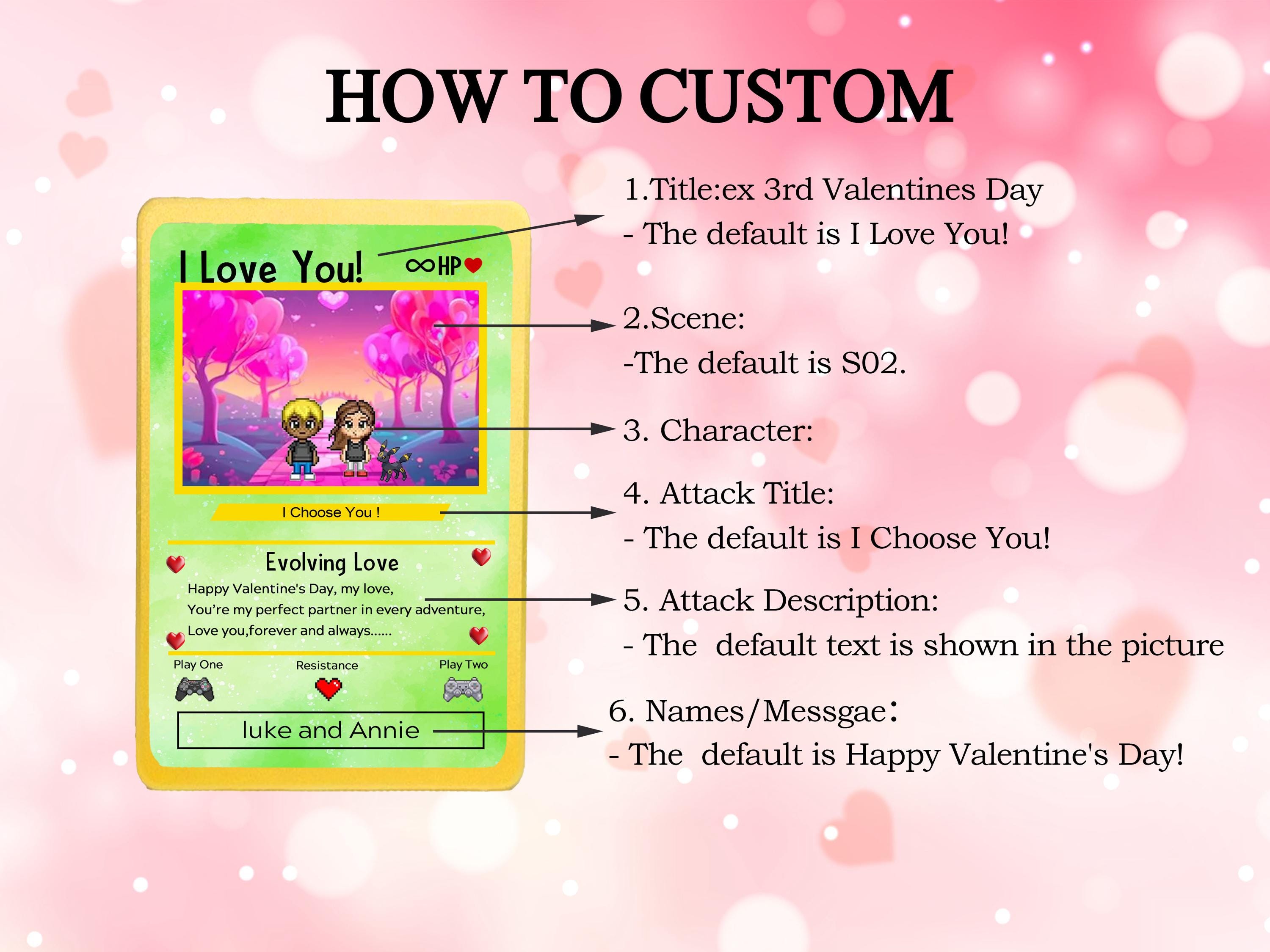 Custom Metal Wallet Card, Pokemon Valentine's Day Card, Boyfriend Gift ...