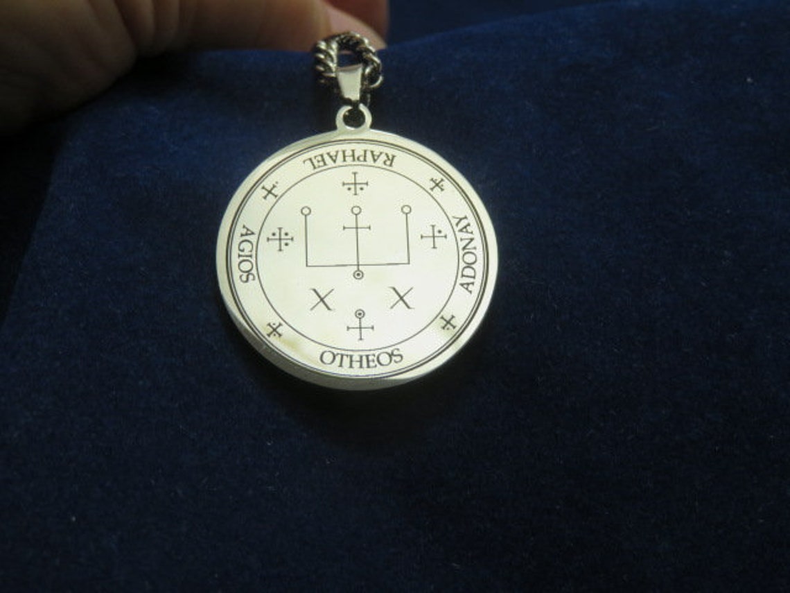 Archangel Raphael Sigil Stainless Steel Pendant and 22" Chain Angel - Etsy