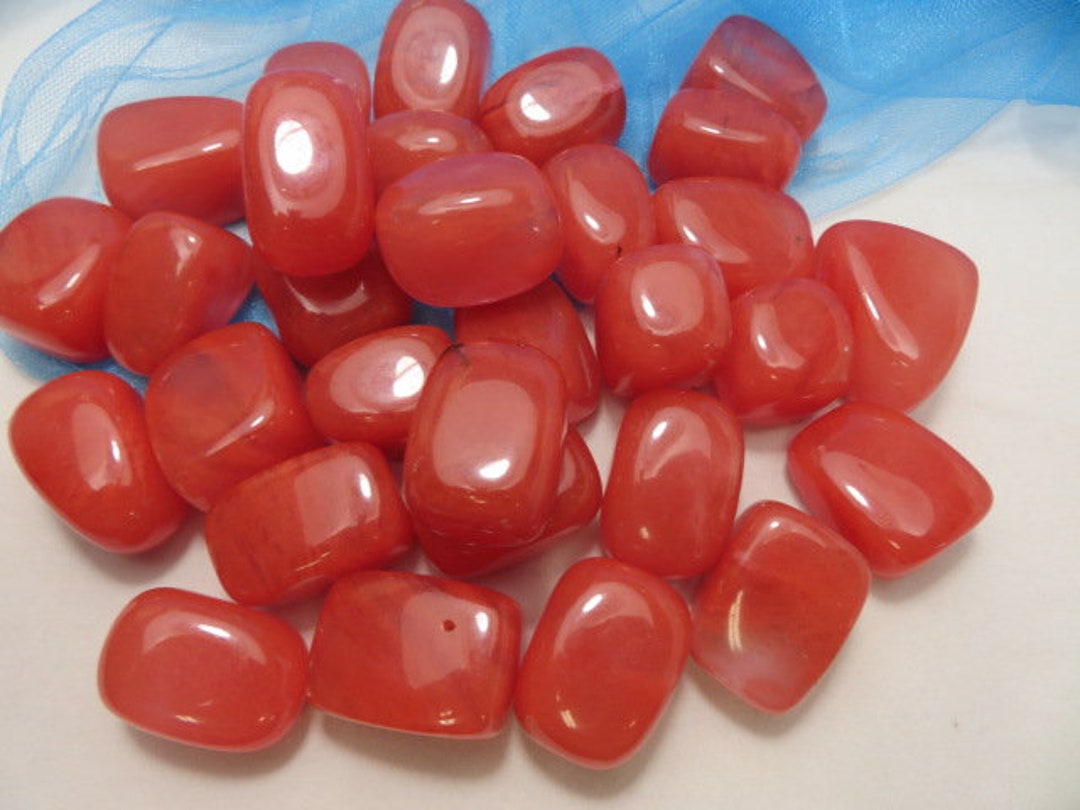 2 CHERRY Quartz Also Known as STRAWBERRY Obsidian Crystal Tumbled Stone ...