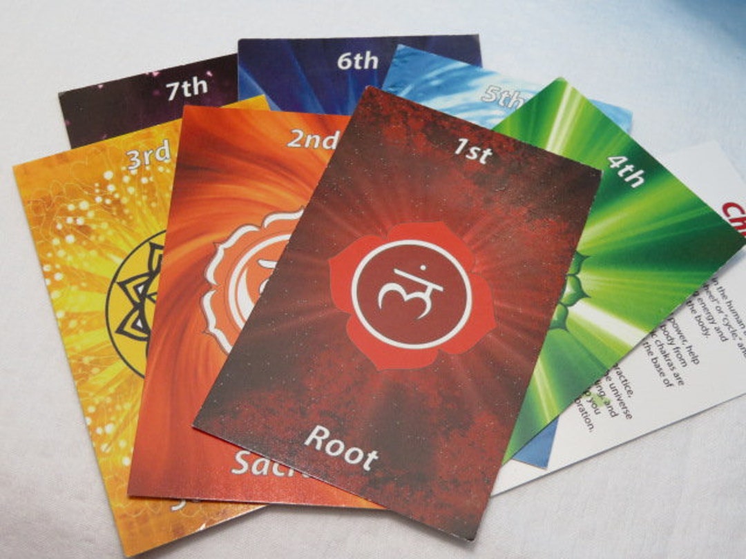 7 Chakra Cards Plus 1 Card Explaining the Chakras Stones and Crystals ...