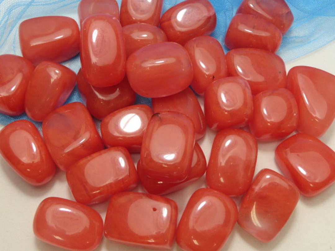 2 CHERRY Quartz Also Known as STRAWBERRY Obsidian Crystal Tumbled Stone ...