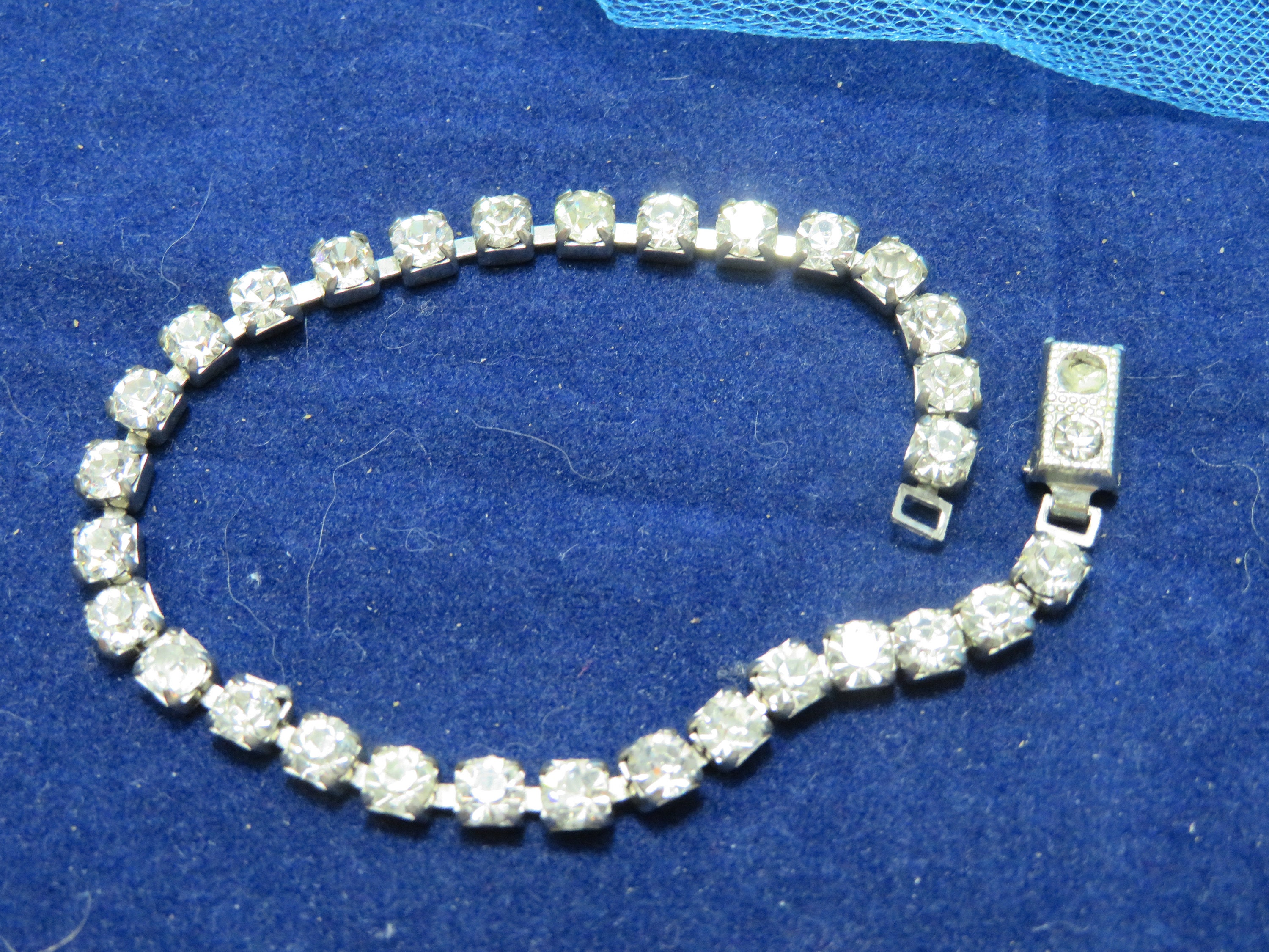 Vintage Rhinestone Bracelet Single Strand Size 6-7 | Etsy