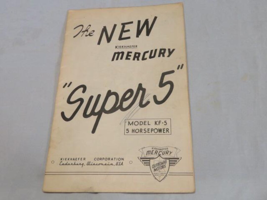 Vintage 1949 Mercury Super 5 Model KF 5 Outboard Motor - Etsy