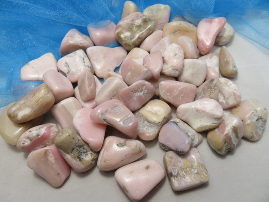 Pink and Gray Opal Tumbled Stones With Natural Inclusions Heart Chakra ...