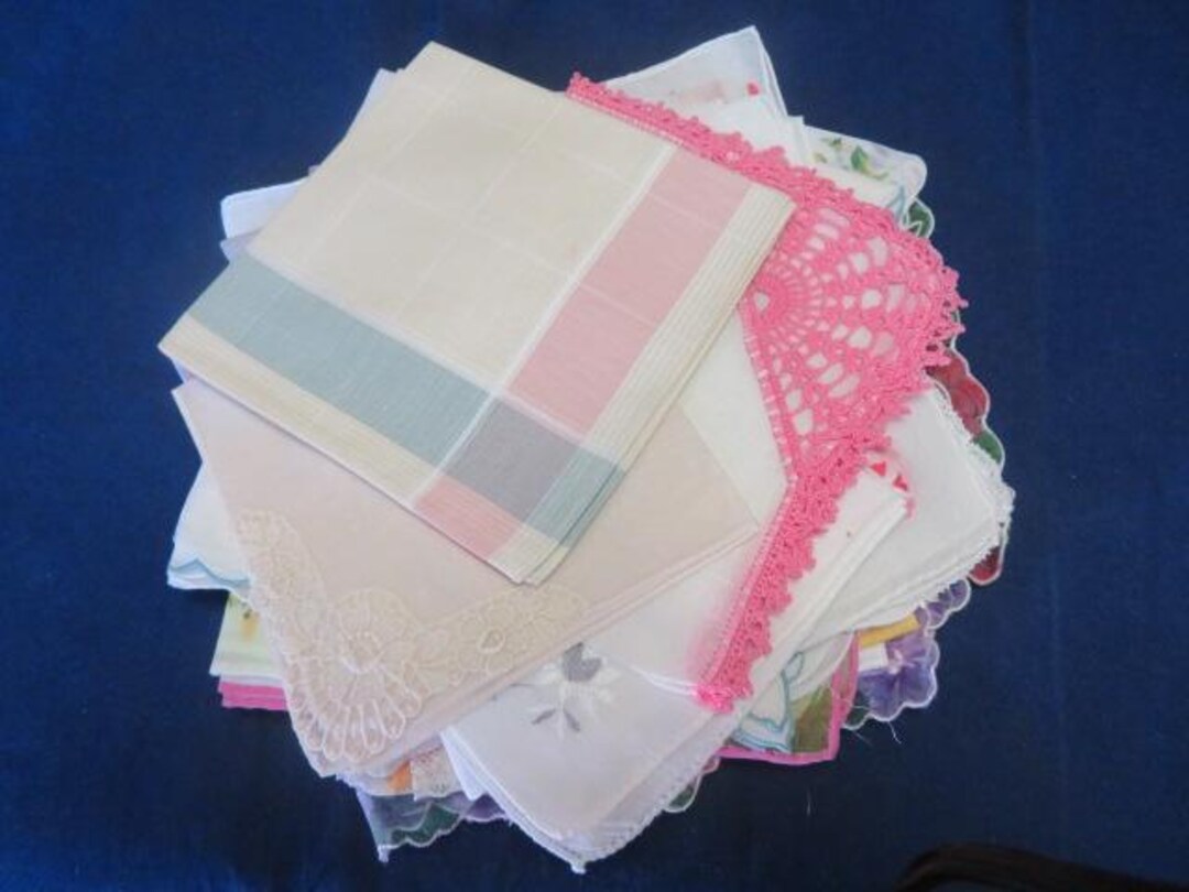 24 Vintage Hankies for CRAFT PROJECTS Shelf Sitters or Everyday Use ...