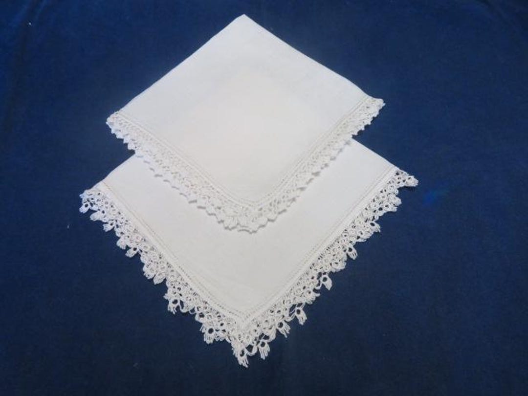 2 Vintage Hankies All White Tatted Wedding Hanky Handkerchief Lot - Etsy