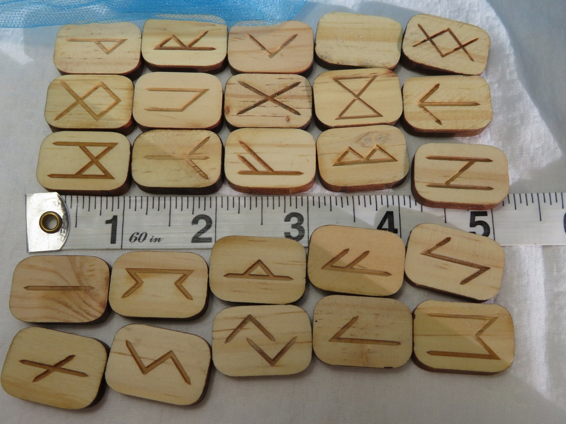 Engraved Wood Runes Set in an Elegant Handmade Lined - Etsy