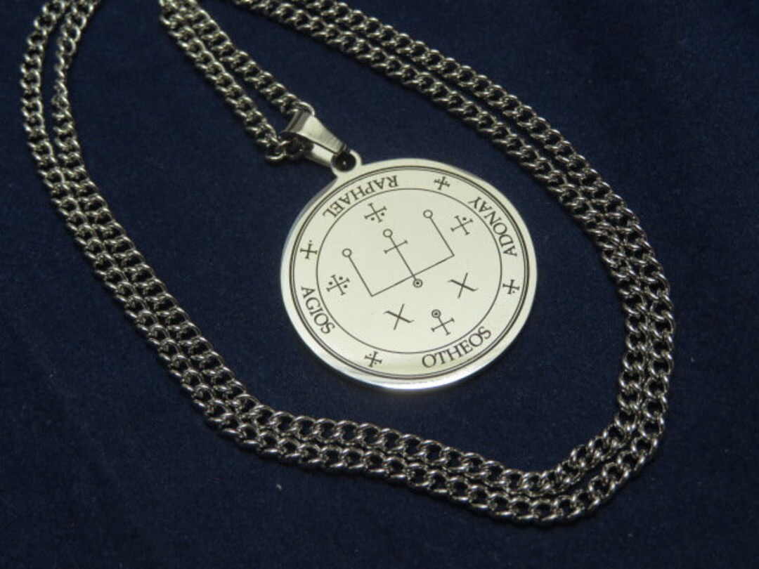 Archangel Raphael Sigil Stainless Steel Pendant and 22" Chain Angel - Etsy