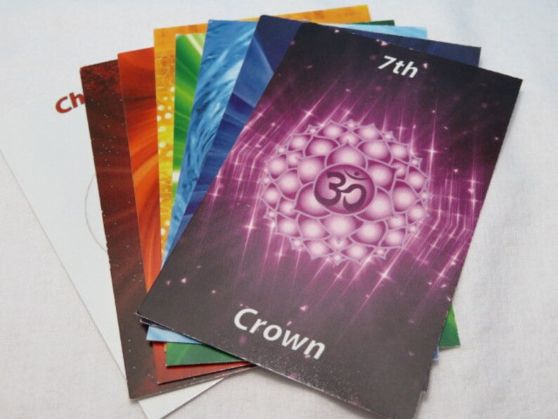 7 Chakra Cards Plus 1 Card Explaining the Chakras Stones and Crystals Chakra Card Set - Etsy