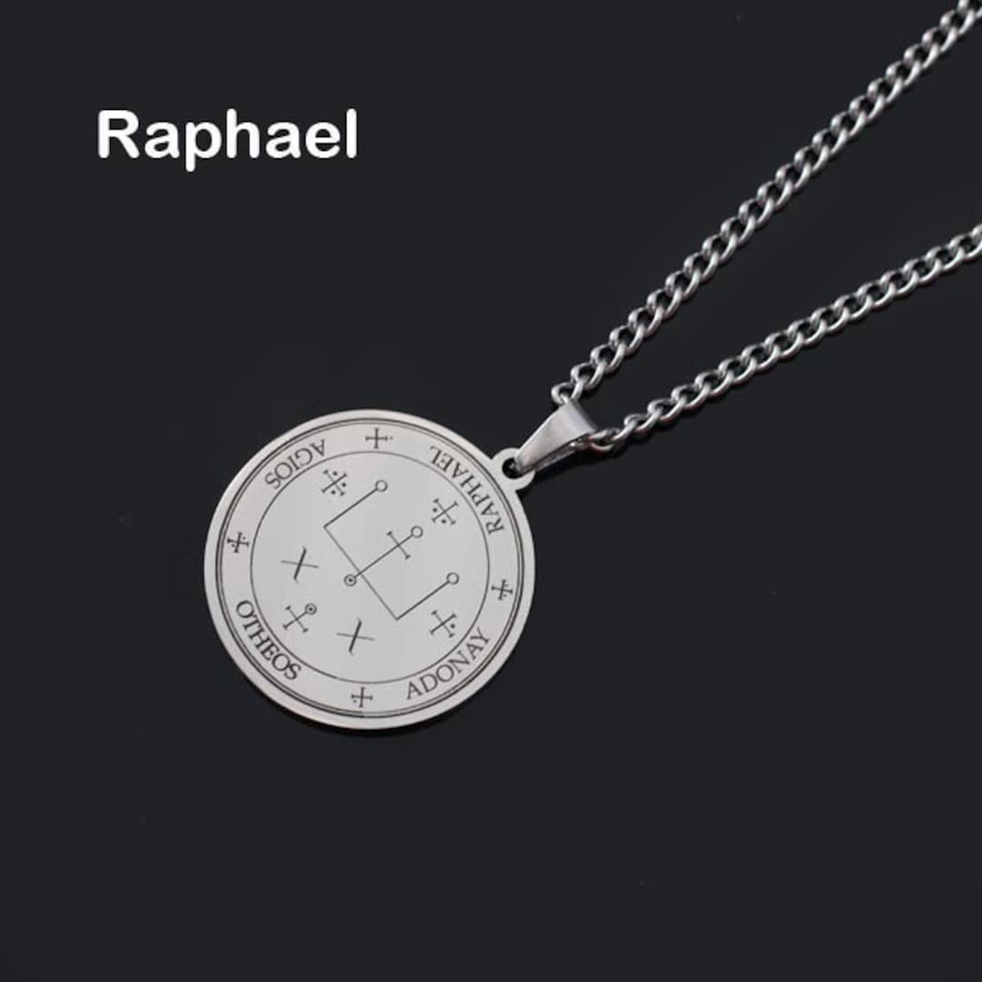 Archangel Raphael Sigil Stainless Steel Pendant and 22 Chain - Etsy
