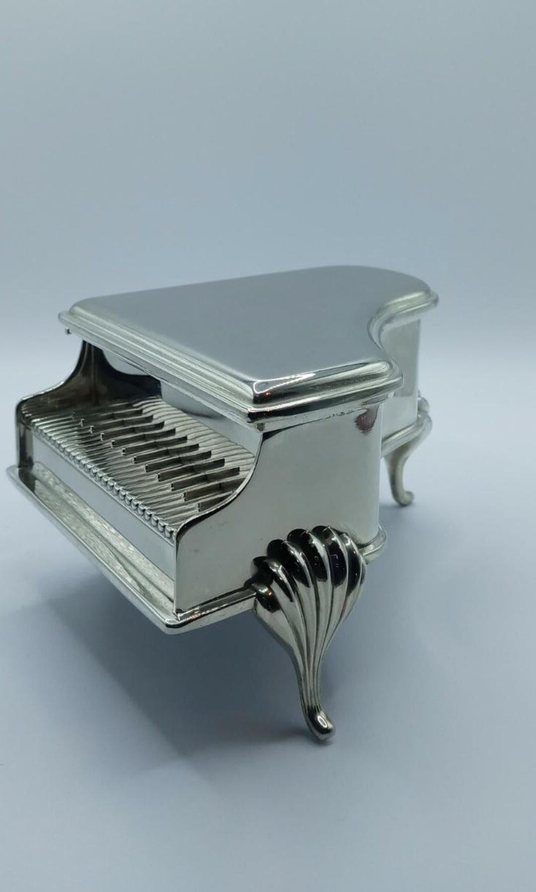 Silver Plated Piano Box Jewelry Box Trinket Box Piano Storage Box Mid ...