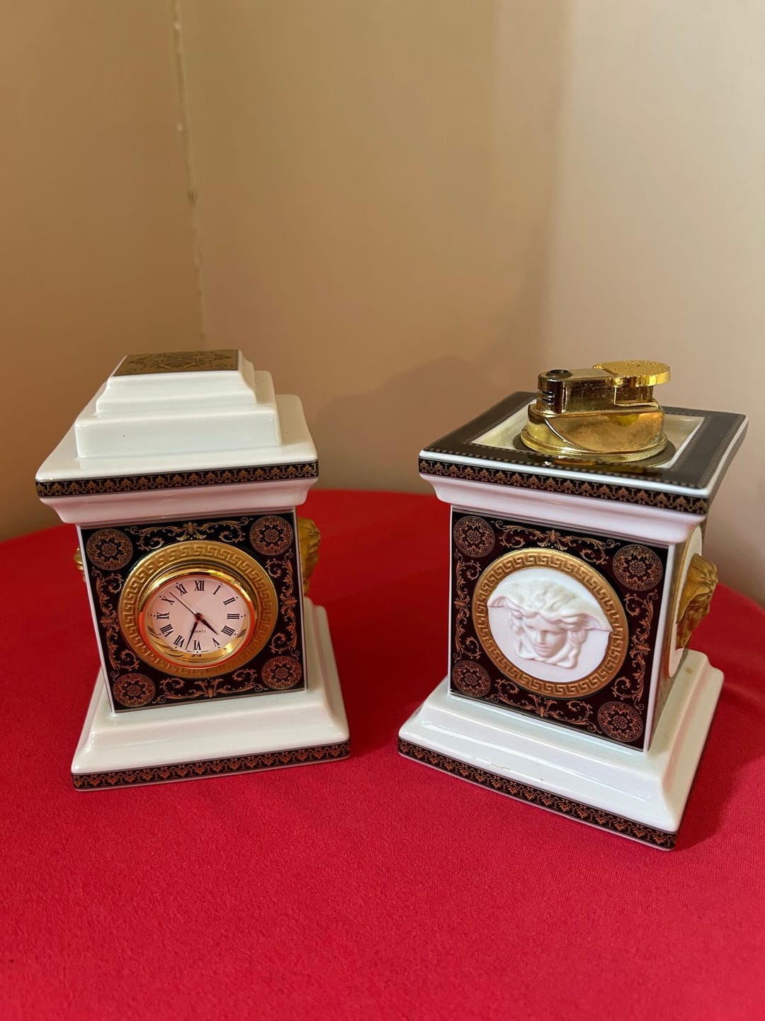 Versace/rosenthal Medusa Clock and Gas Lighter - Arcadia - No Box ...