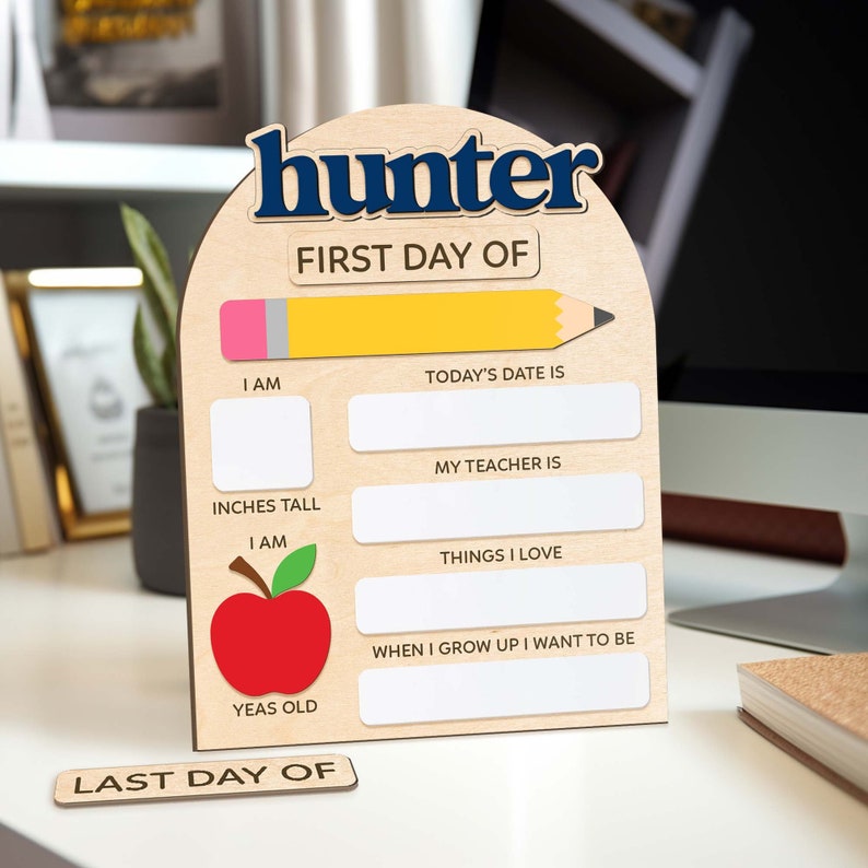 Personalized First Day of School Sign, My First Day of School Sign ...