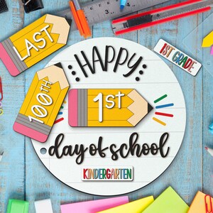 Personalized 1st Day of School Sign, Kids Interchangeable First Day of ...