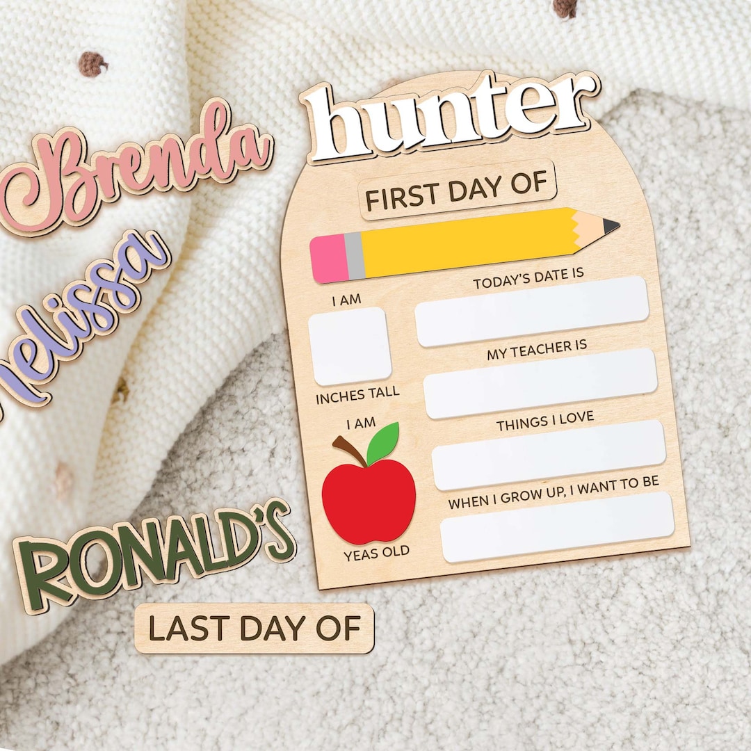 Personalized First Day of School Sign, My First Day of School Sign ...