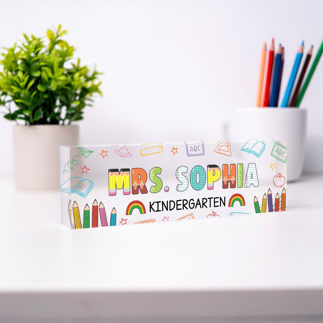 Personalized Teacher Desk Name Plate, Teacher Desk Sign, Teacher ...