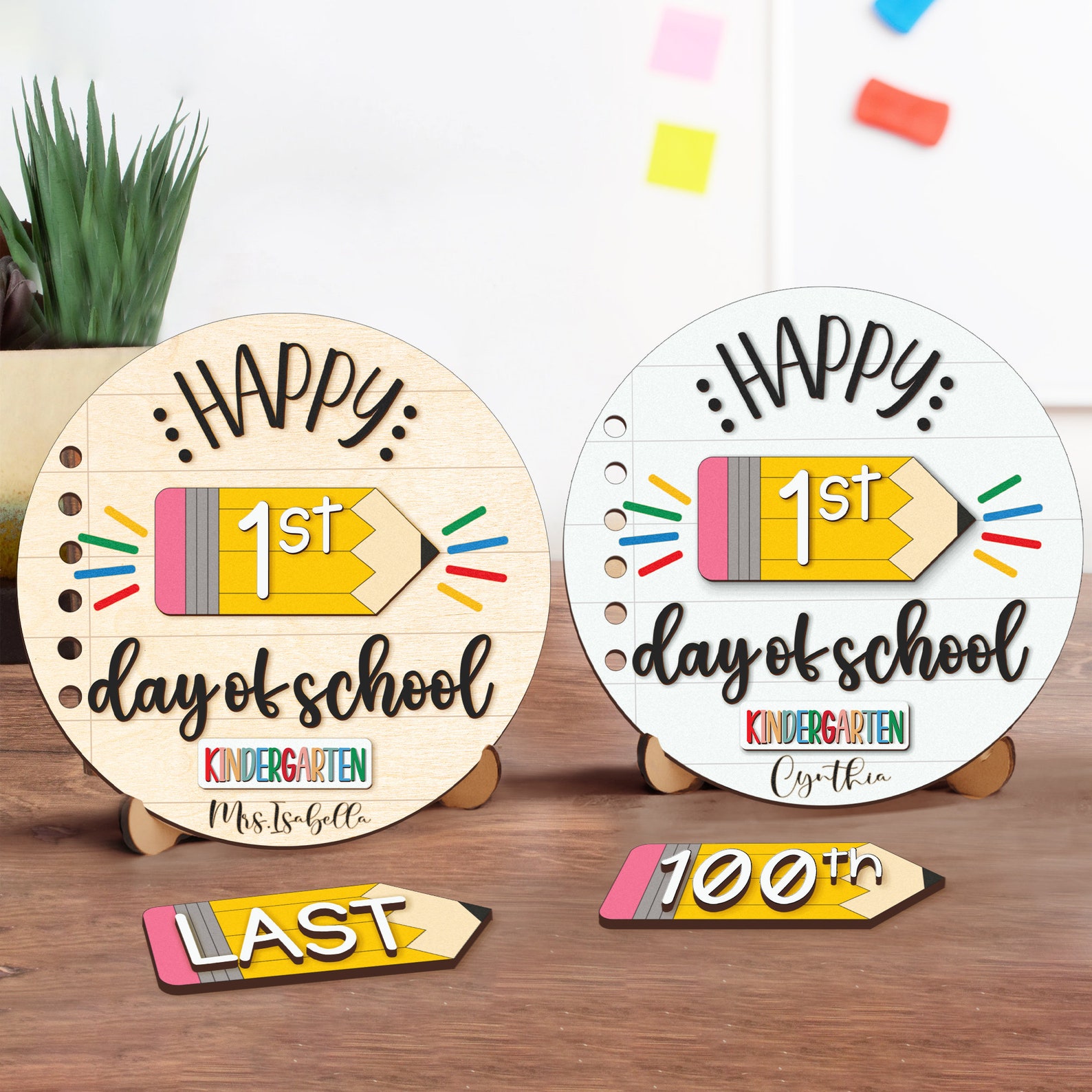 Personalized 1st Day of School Sign, Kids Interchangeable First Day of ...