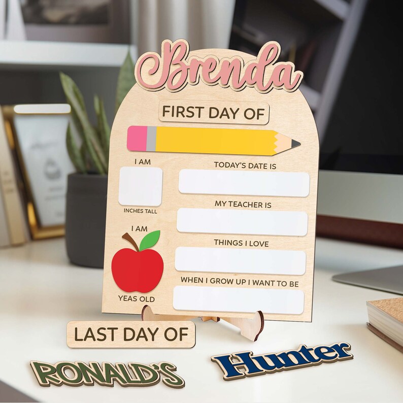 Personalized First Day of School Sign, My First Day of School Sign ...