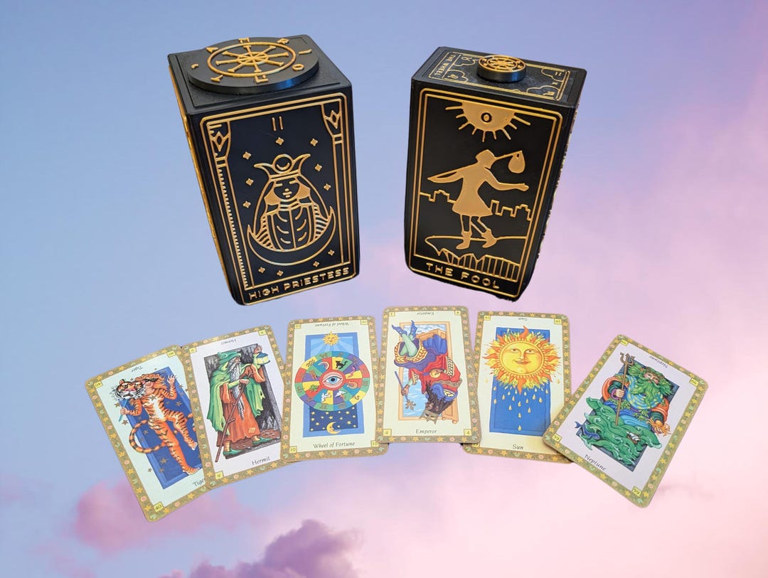 Slim Tarot Deck Box Mechanical Opening Customisation Possible. Tarotbox ...