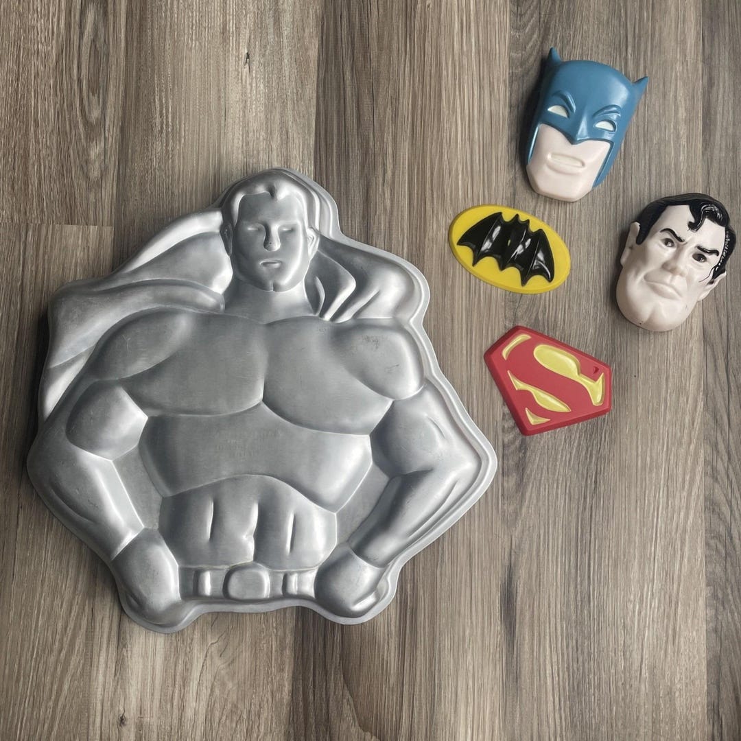 Wilton Superhero Superman Batman Cake Pan Set 1977 Complete! - Etsy
