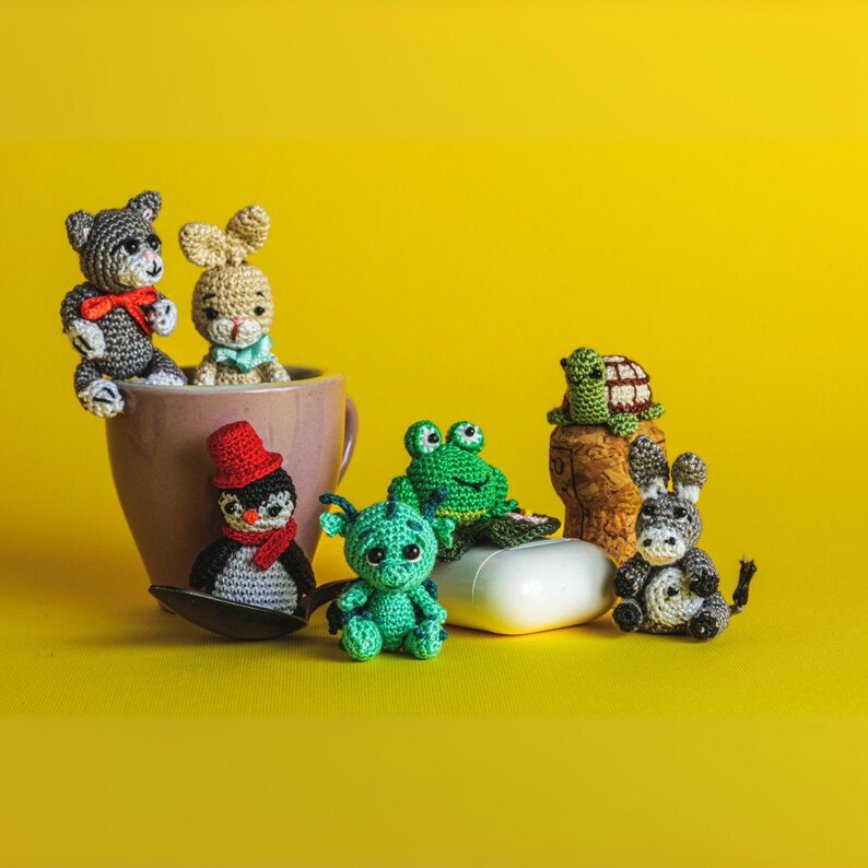 Bundle 23 Mini Crochet Pattern PDF Tutorial, Mini Amigurumi, 2-4 Cm ...