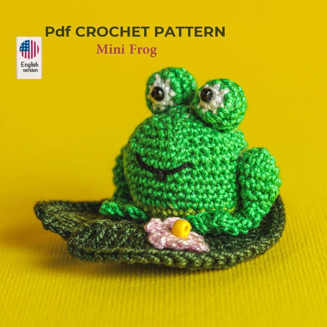 Cute Mini Frog, Mini Crochet Pattern, Mini Frog Amigurumi, Tiny Crochet ...