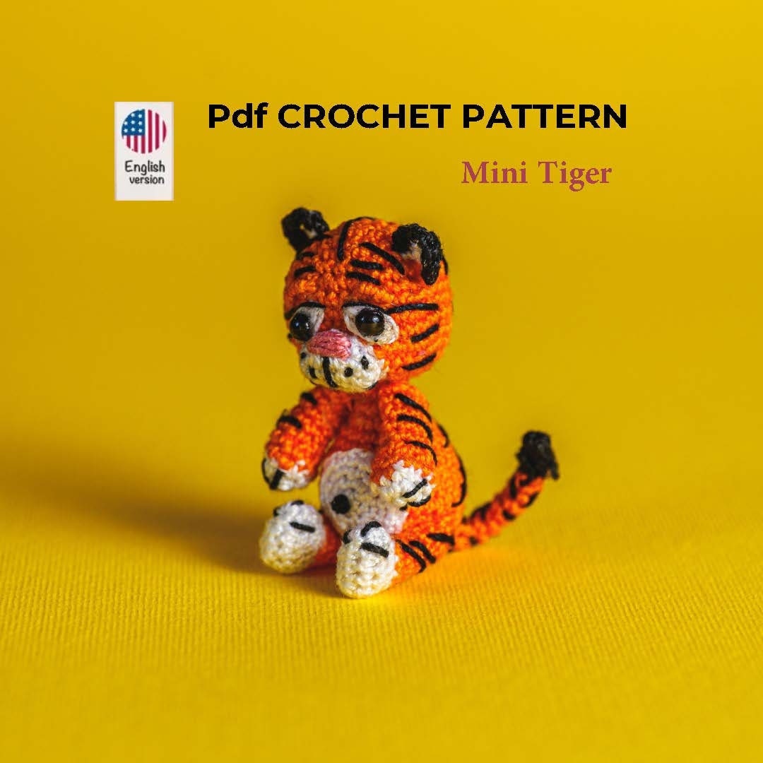 Cute Mini Tiger, Mini Crochet Pattern, Mini Tiger Amigurumi, Tiny ...