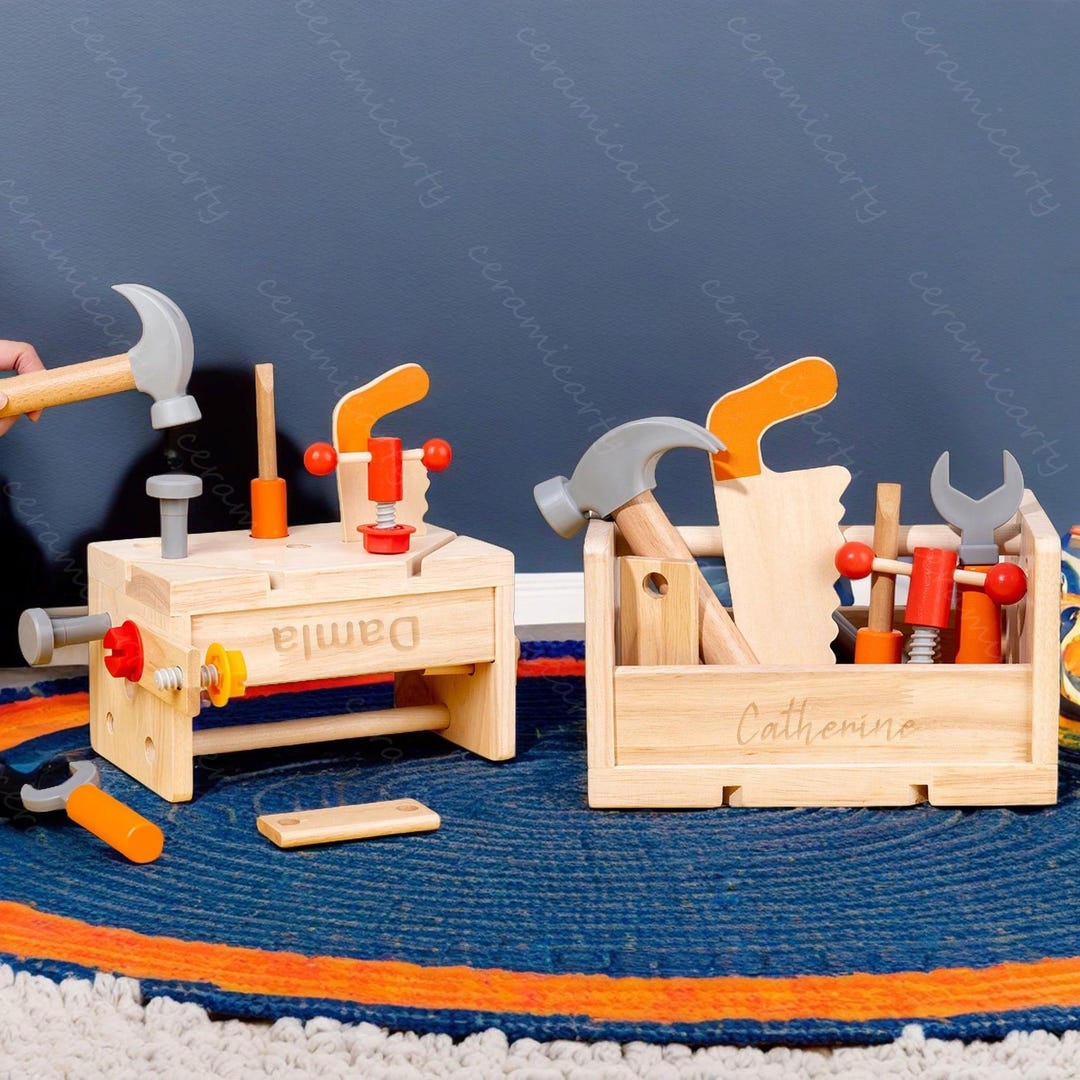 Custom Wooden Kids Tool Box, Personalized Baby Gift Toys, Learning Toys ...