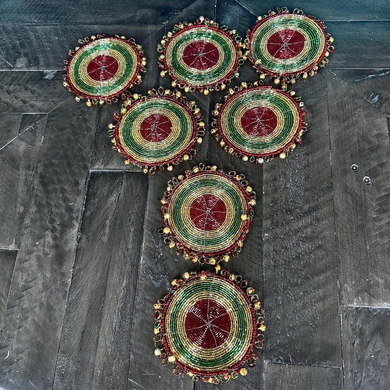 Colorful Beaded Coasters - Etsy