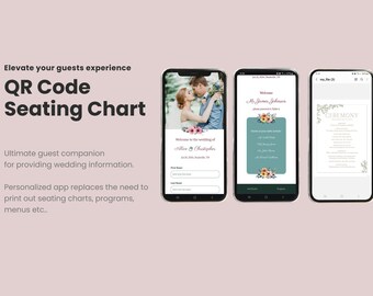 QR Code Wedding Seating Chart, Scan QR to Locate Your Table, Find Your ...