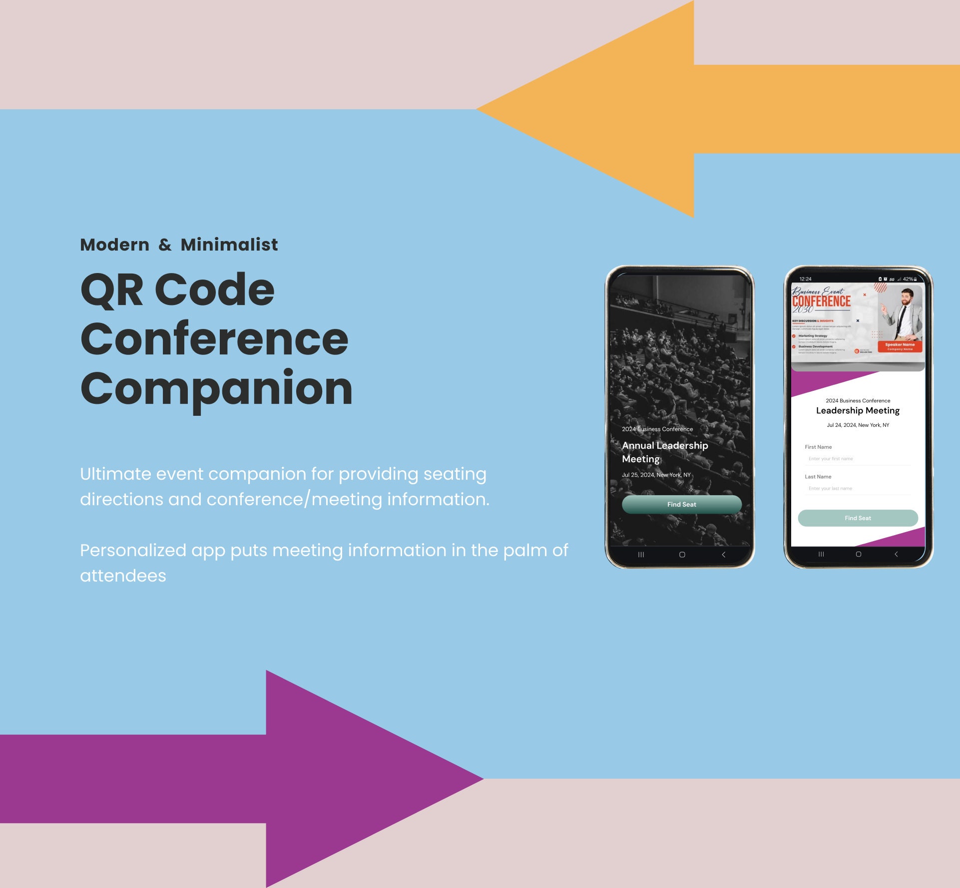 QR Code Conference Meeting Seating Chart, Scan QR to Locate Your Table ...
