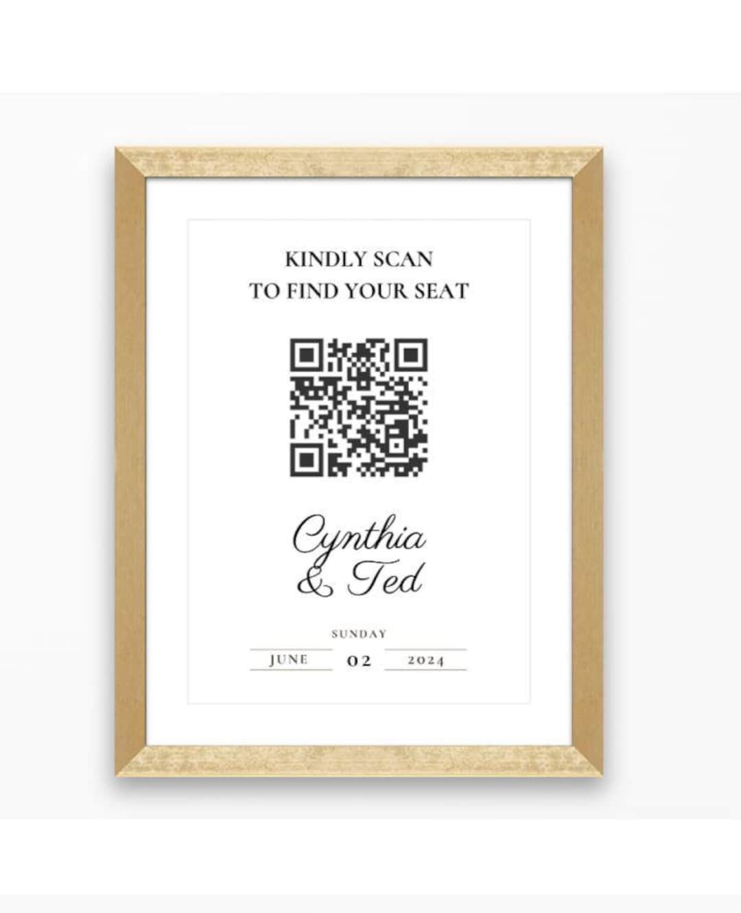 EDITABLE Wedding QR Code Sign, Scan for Seating Chart, Scan to Find ...