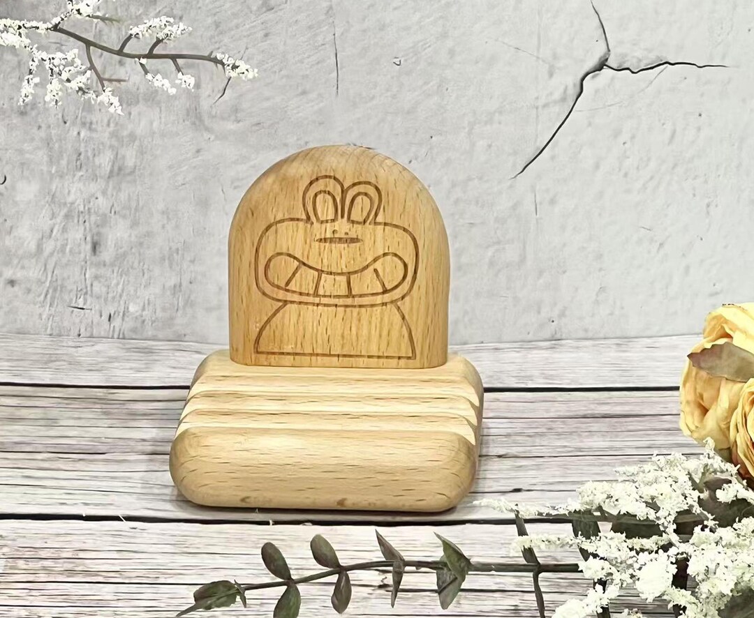 Wood Bunny Chair Phone Holder for Desktop Decor Ornament, Cute Wooden ...