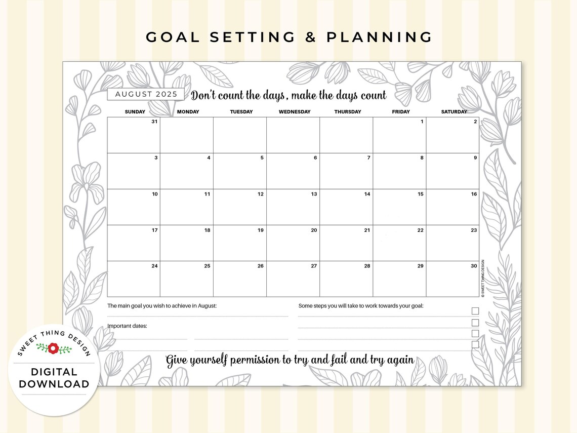 2025 Calendar - Adult Coloring - Motivational Positive Quotes ...