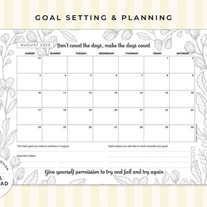 2025 Calendar - Adult Coloring - Motivational Positive Quotes ...