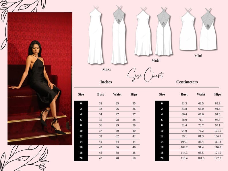 Léa Slip Dress Sewing Pattern: Halter Neckline, Open Back (PDF Pattern ...