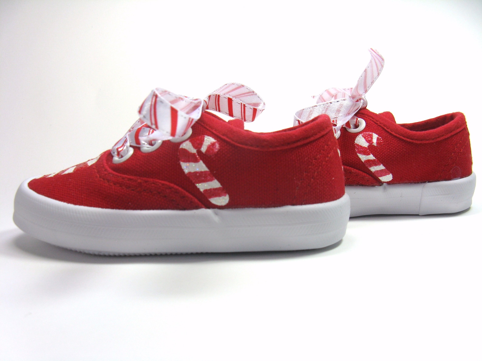 Candy Cane Shoes, Christmas Sneakers Hand Painted for Toddlers - Etsy UK