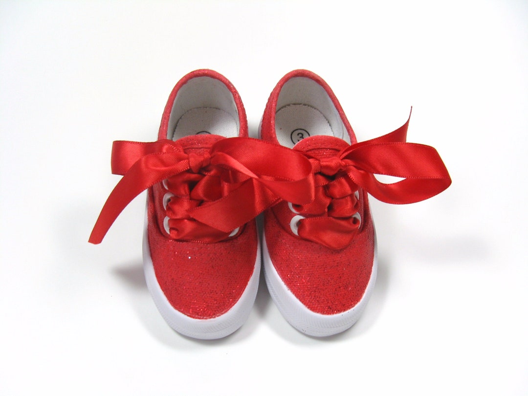 Red Glitter Shoes, Hand Painted Sparkled Sneakers for Toddlers - Etsy