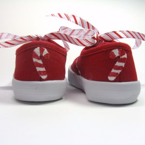 Candy Cane Shoes, Christmas Sneakers Hand Painted for Toddlers - Etsy